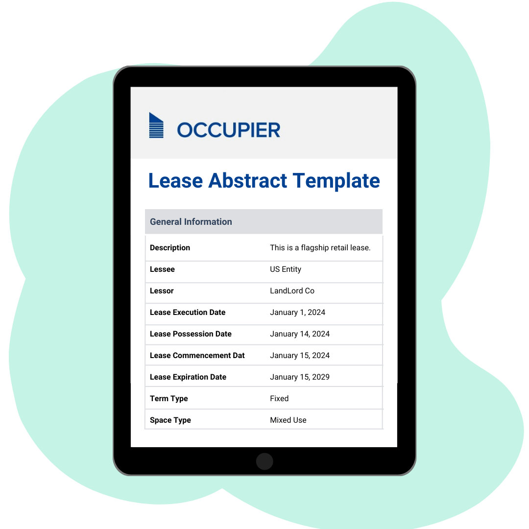 Lease Abstract Template - Occupier