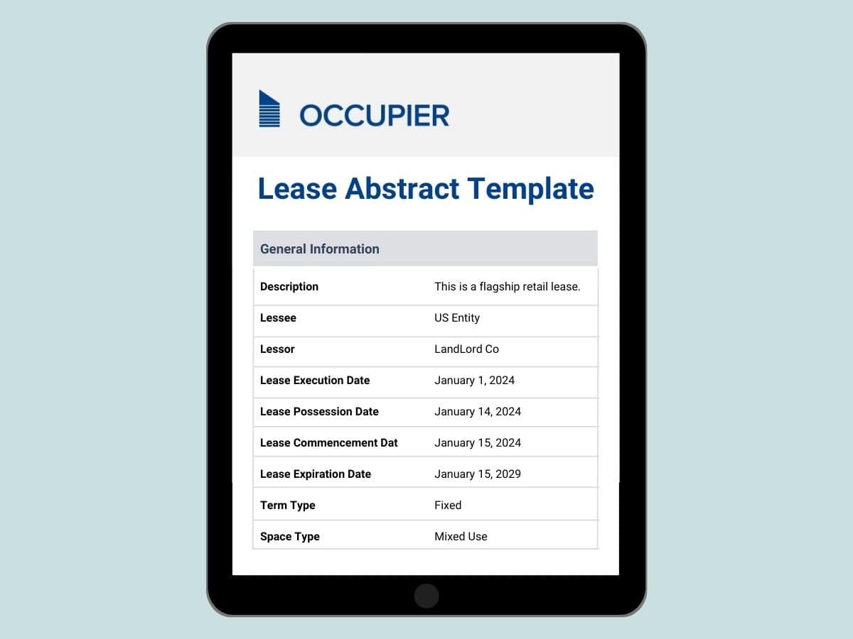 Lease Abstract Template - Occupier