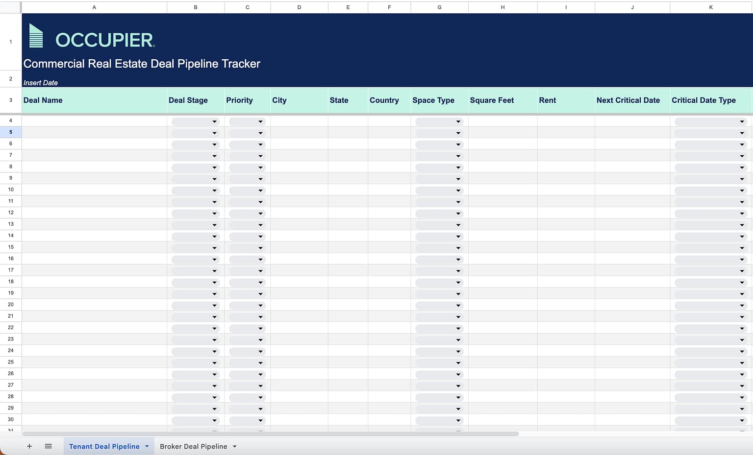 Deal Pipeline Tracker - Occupier