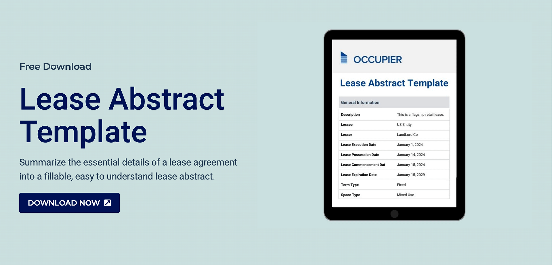 Pillars of Commercial Lease Abstraction - Template - Occupier