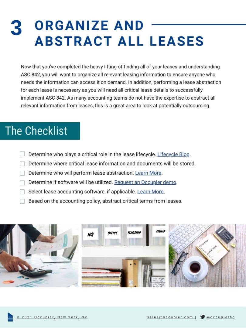 ASC 842 Accounting Checklist - Occupier
